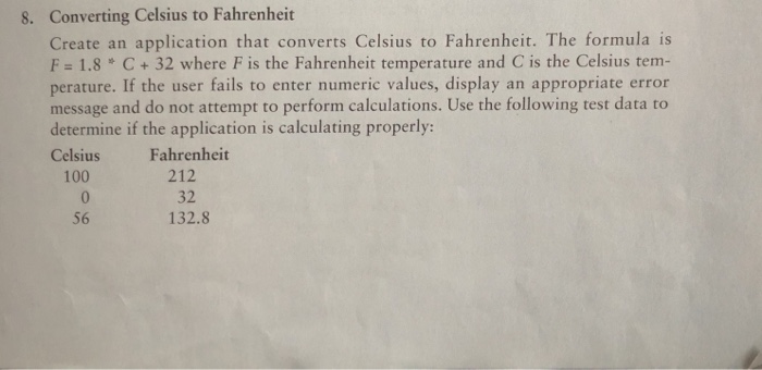Solved Converting Celsius to Fahrenheit Create an | Chegg.com