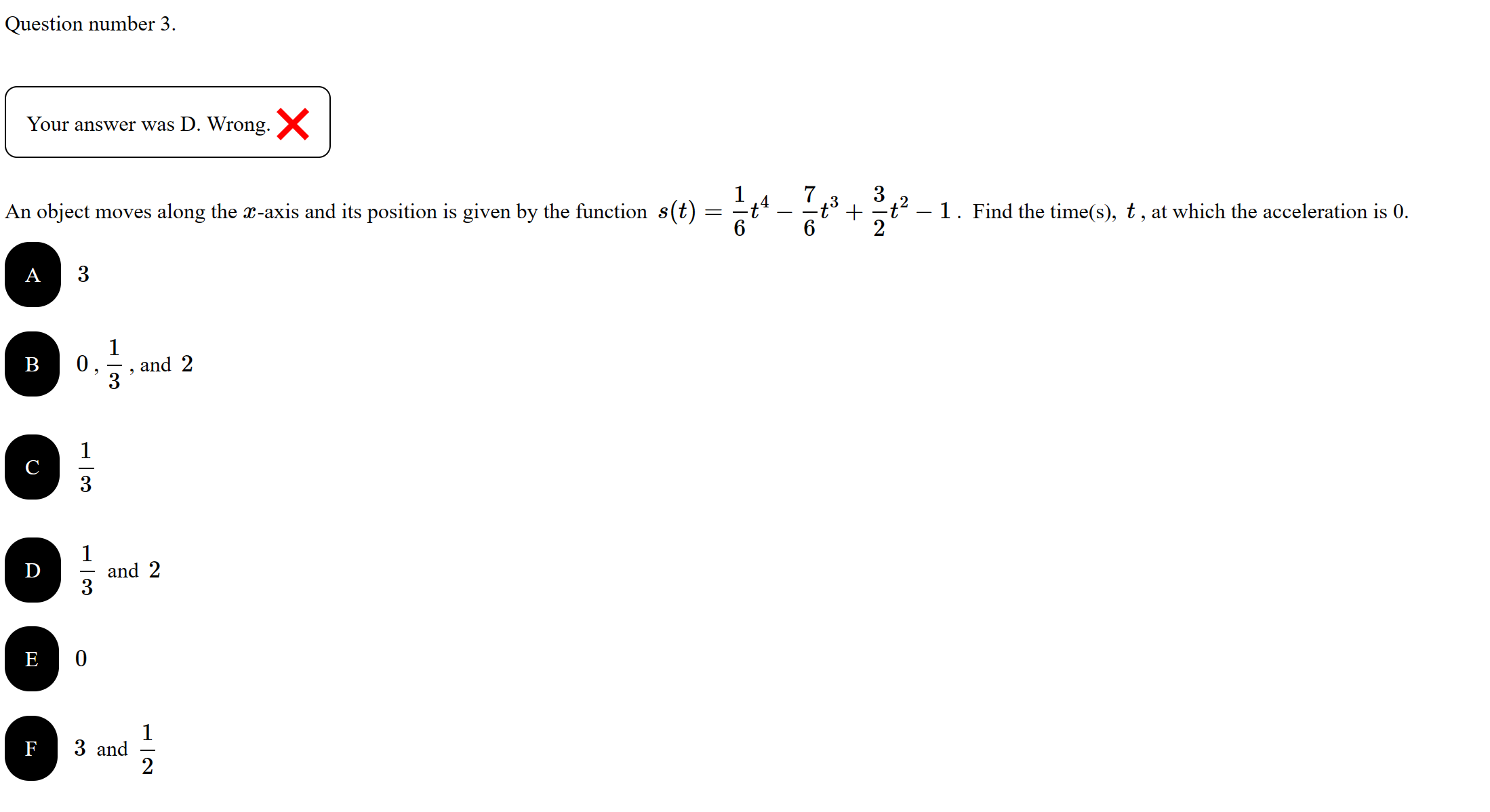 Solved Question Number 3 An Object Moves Along The X Axis