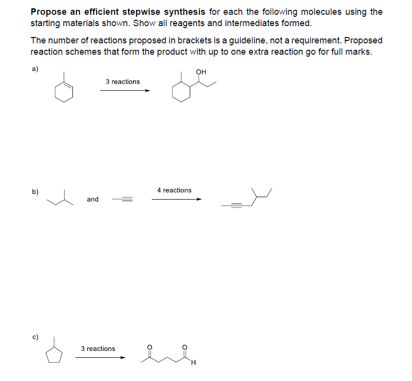 Solved Propose an efficient stepwise synthesis for each the | Chegg.com