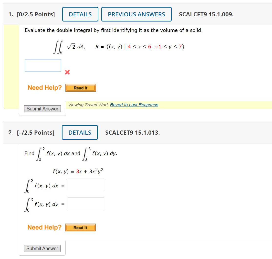Solved Please answer both questions. Calculus 3 | Chegg.com