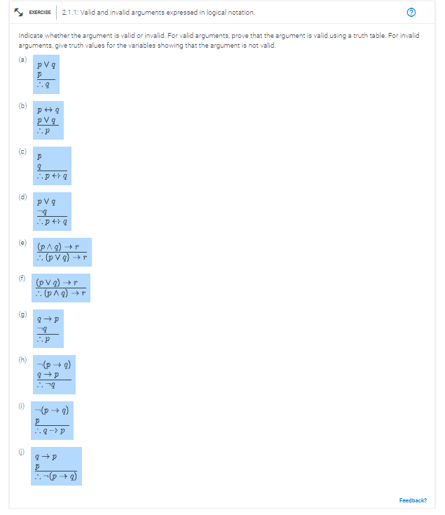 Solved Indicate whether the argument is valid or invalid. | Chegg.com