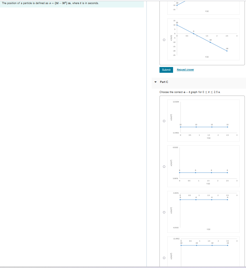 Solved The position of a particle is defined as s=(5t−3t2)m, | Chegg.com