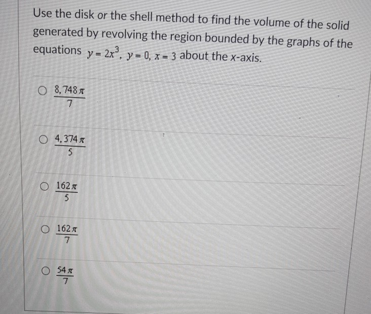 Solved Use the shell method to set up and evaluate the | Chegg.com