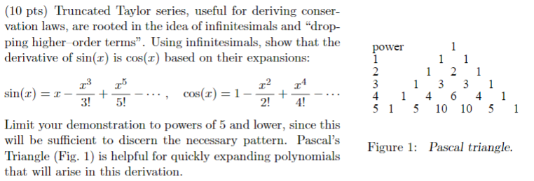 Solved 25 12 1 (10 pts) Truncated Taylor series, useful for | Chegg.com