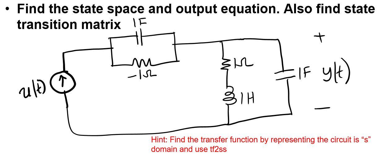Solved . Find the state space and output equation. Also find | Chegg.com