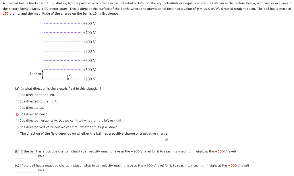 Solved charged ball is fired straight up, starting from a | Chegg.com