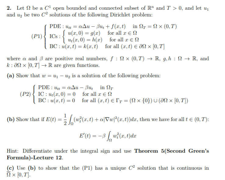 2. Let 2 be a C open bounded and connected subset of | Chegg.com