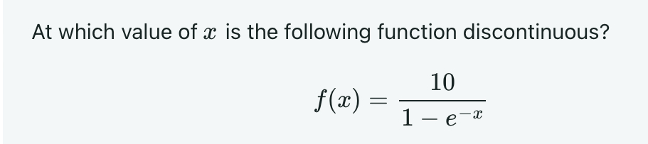 Solved At which value of x is the following function | Chegg.com