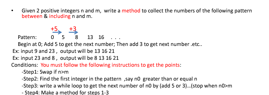 - Given 2 positive integers n and m, write a method | Chegg.com