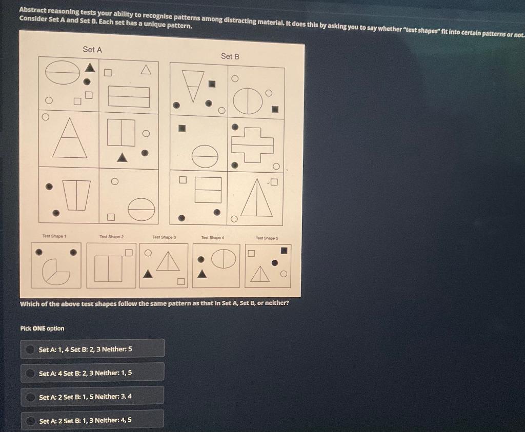 Solved Abstract reasoning tests your ability to recognise | Chegg.com