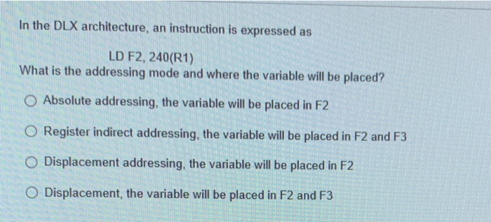 Solved In the DLX architecture, an instruction is expressed | Chegg.com