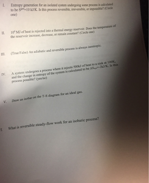 Solved Entropy generation for an isolated system undergoing | Chegg.com
