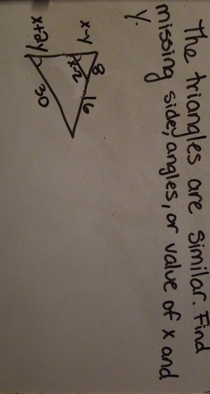 Solved . The triangles are similar. Find missing side, | Chegg.com