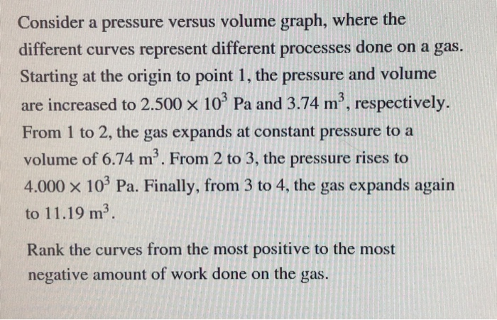 Solved Consider a pressure versus volume graph, where the | Chegg.com