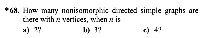 Solved *68. How many nonisomorphic directed simple graphs | Chegg.com