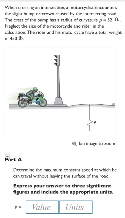 Solved When crossing an intersection, a motorcyclist | Chegg.com
