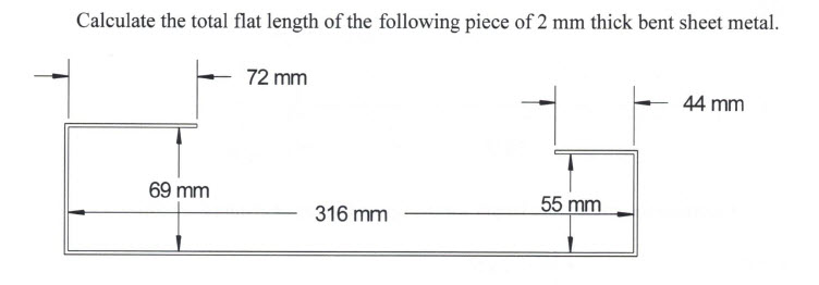 Solved Calculate the total flat length of the following | Chegg.com
