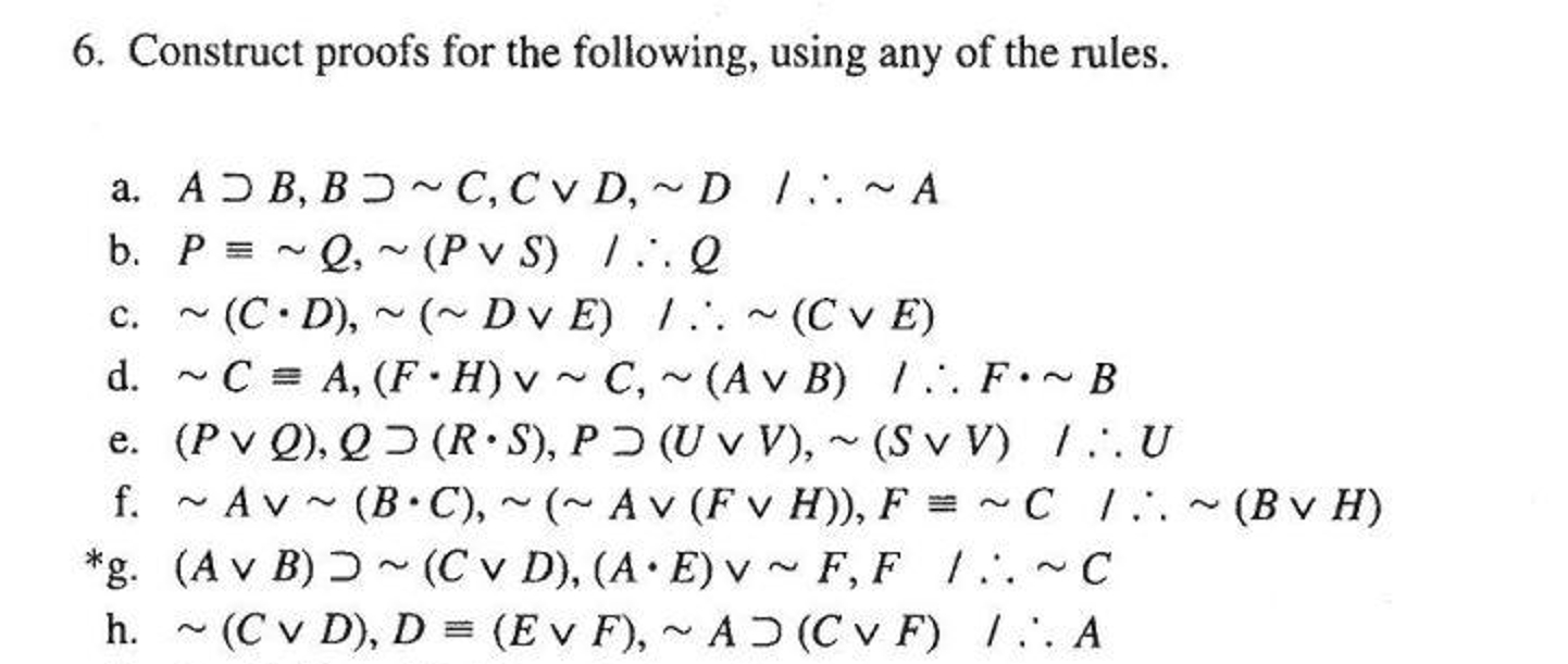 Solved Construct proofs for the following, using any of the | Chegg.com