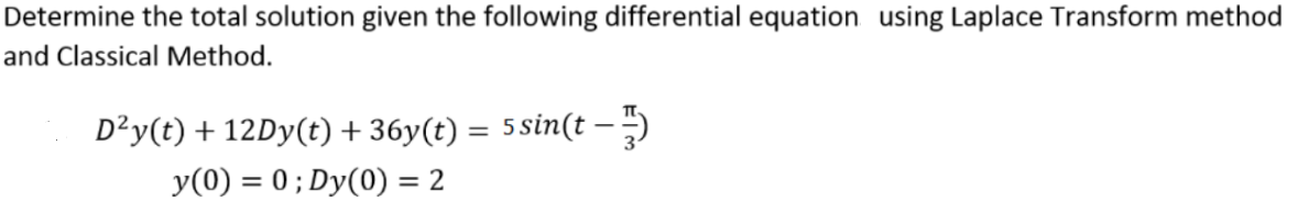 Solved Determine the total solution given the following | Chegg.com