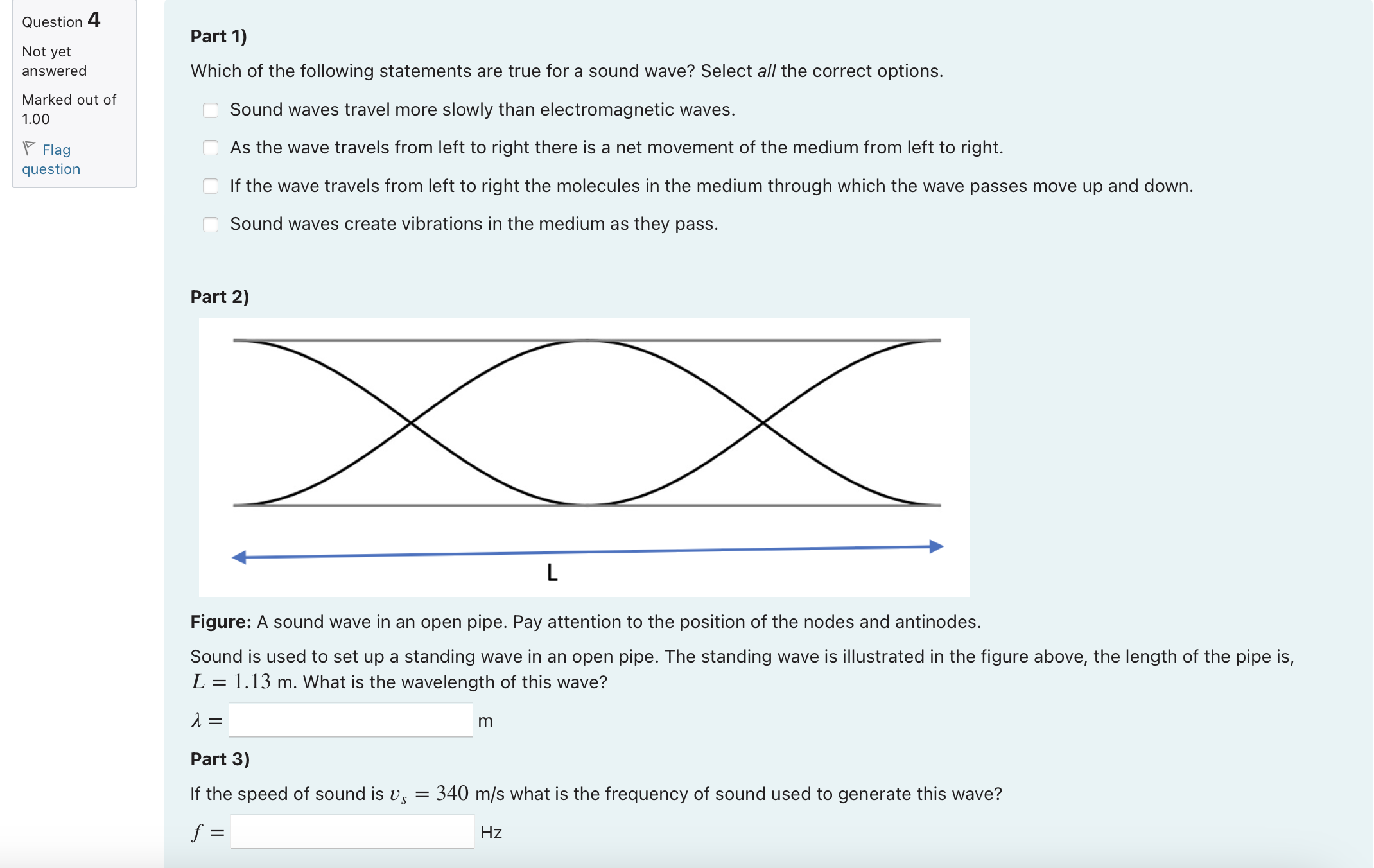 Solved Question 4 Part 1) Not yet answered Which of the | Chegg.com