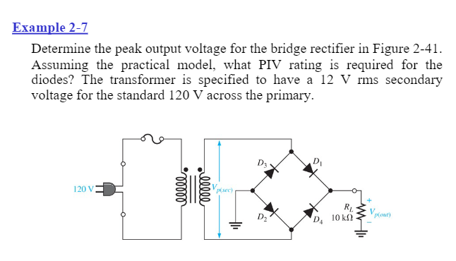 Solved Determine the peak output voltage for the bridge | Chegg.com