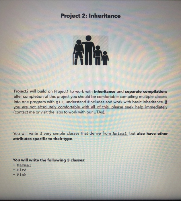 Solved Project 2: Inheritance Project will build on Project1 | Chegg.com