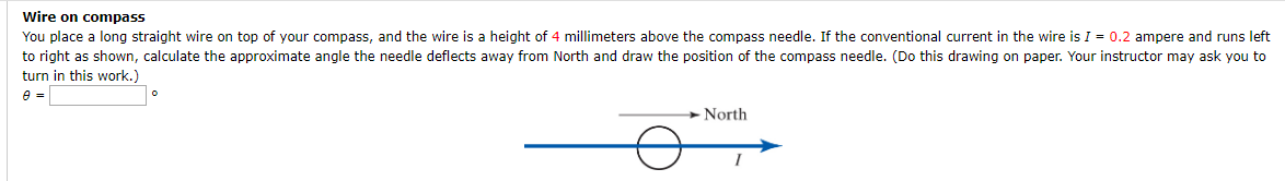 Solved Wire on compass You place a long straight wire on top | Chegg.com