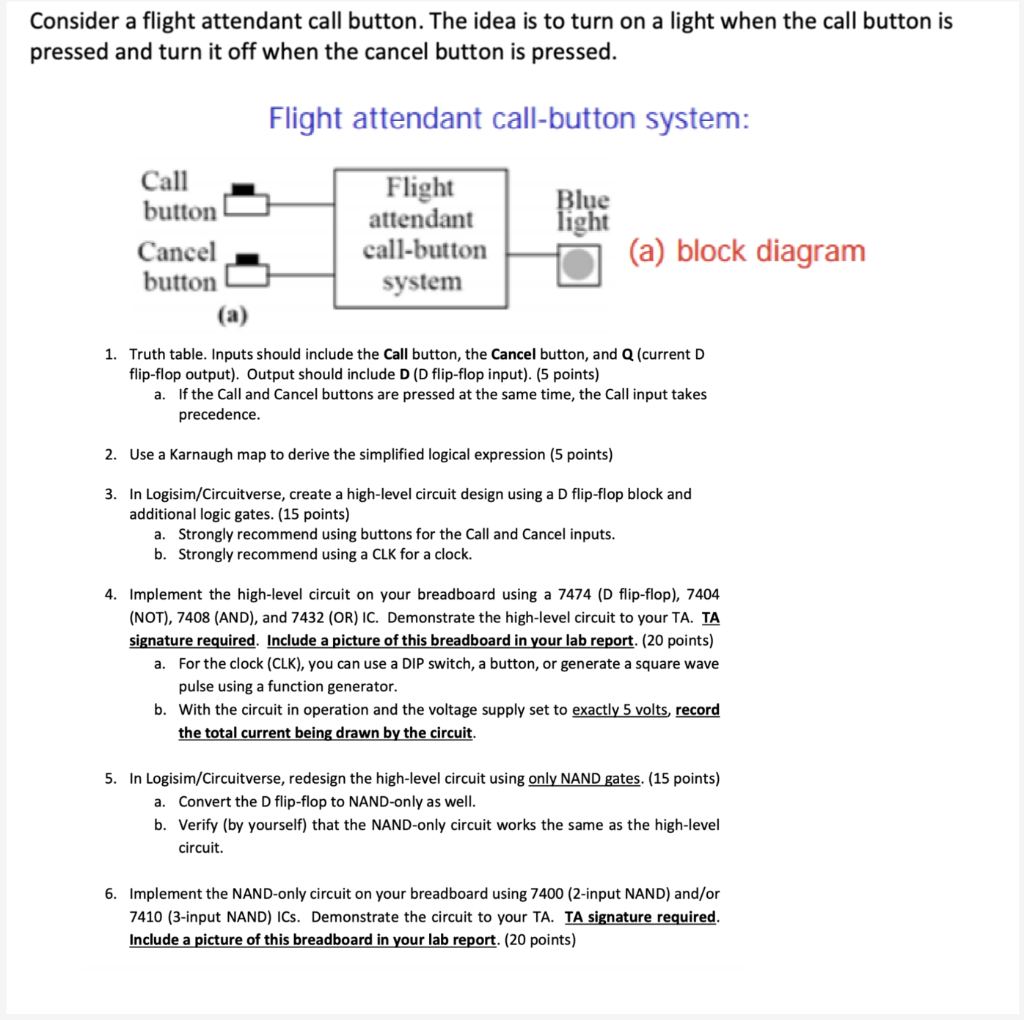Consider a flight attendant call button. The idea is | Chegg.com