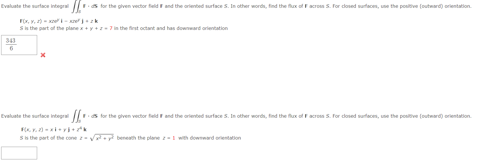 Solved Evaluate the surface integral ∬SF⋅dS for the given | Chegg.com
