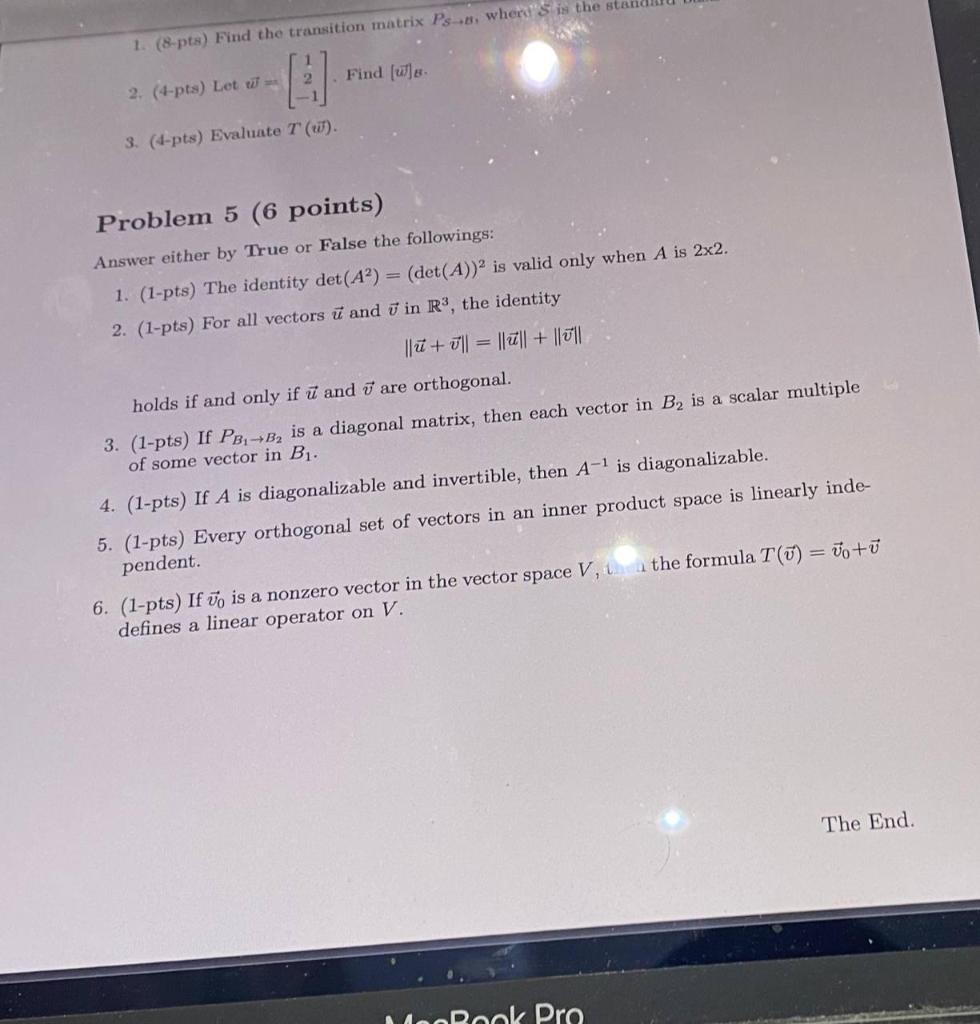 Solved 1. (8-pts) Find the transition matrix Ps .. whers is | Chegg.com Solved 1. (8-pts) Find the transition matrix Ps .. whers is | Chegg.com