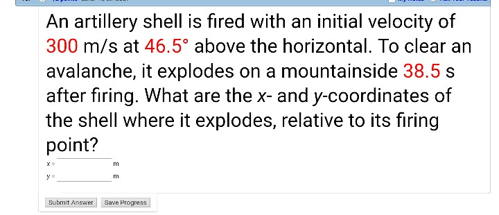 Solved An artillery shell is fired with an initial velocity | Chegg.com