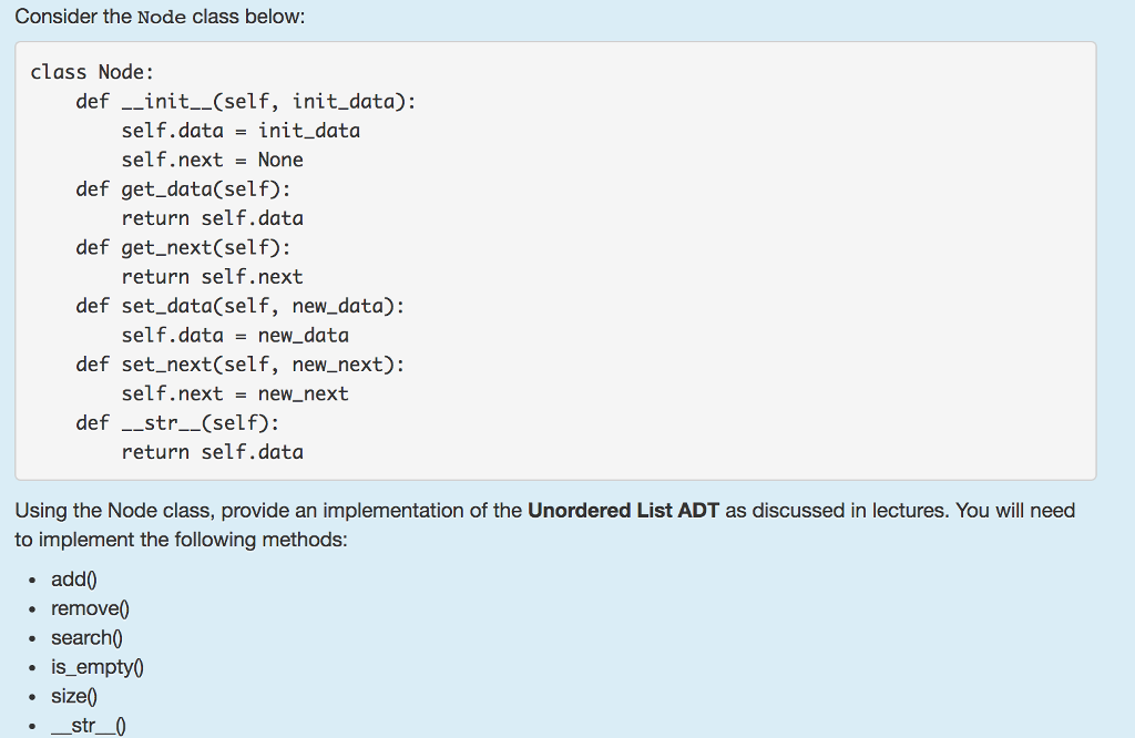 Solved Consider the Node class below class Node: def | Chegg.com