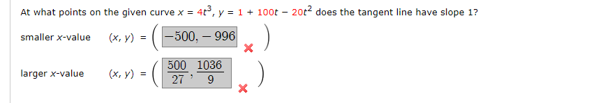 Solved At what points on the given curve x=4t3,y=1+100t-20t2 | Chegg.com