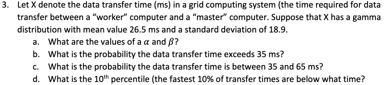 Solved Let X denote the data transfer time (ms) in a grid | Chegg.com