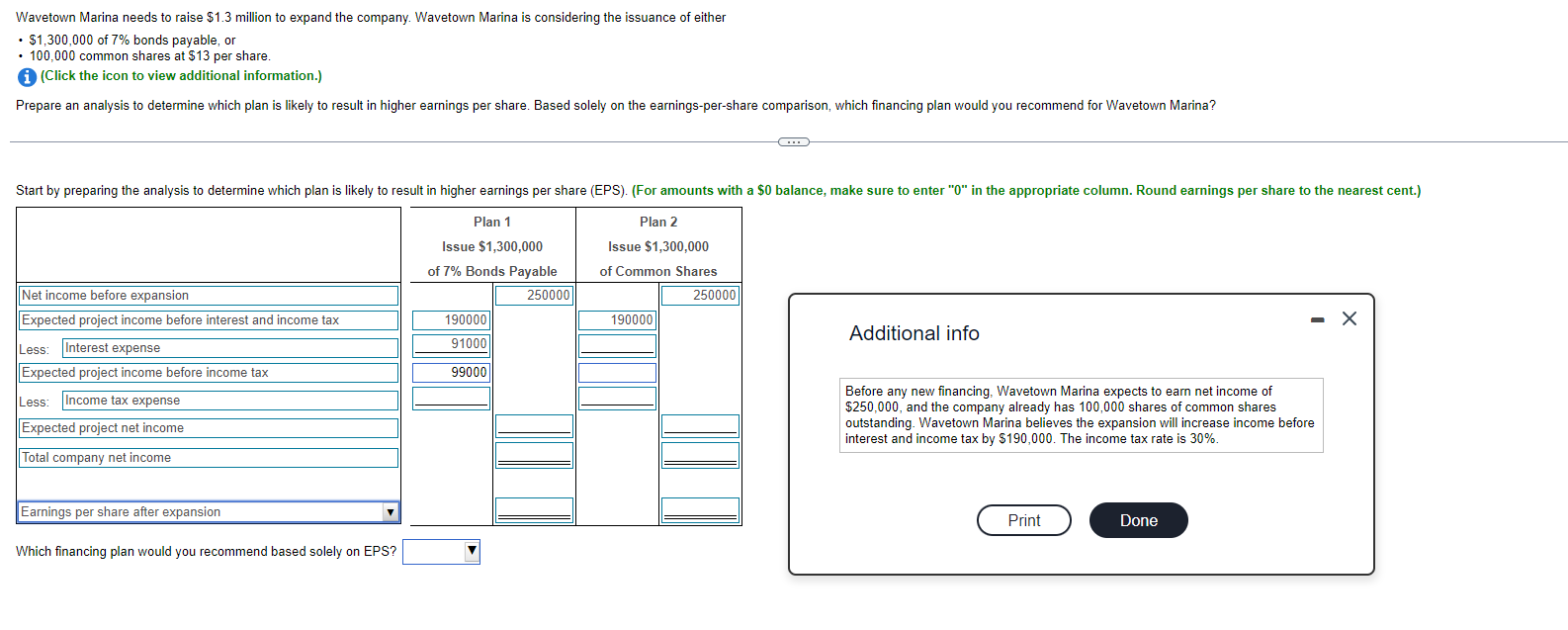 Solved Wavetown Marina needs to raise $1.3 million to expand | Chegg.com