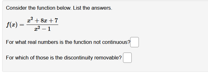 Solved Consider the function below. List the answers. f(x) = | Chegg.com