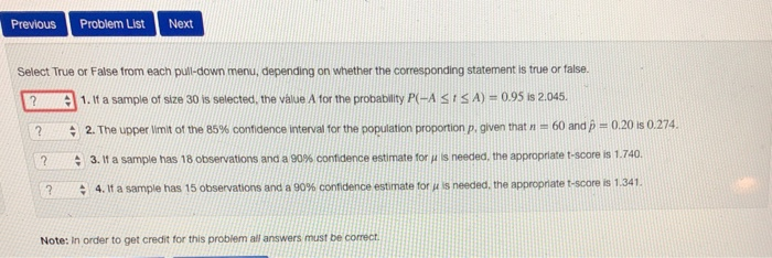 Solved Previous Problem ListNext Select True or False from | Chegg.com