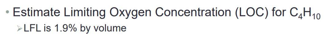 Solved Estimate Limiting Oxygen Concentration (LOC) for | Chegg.com