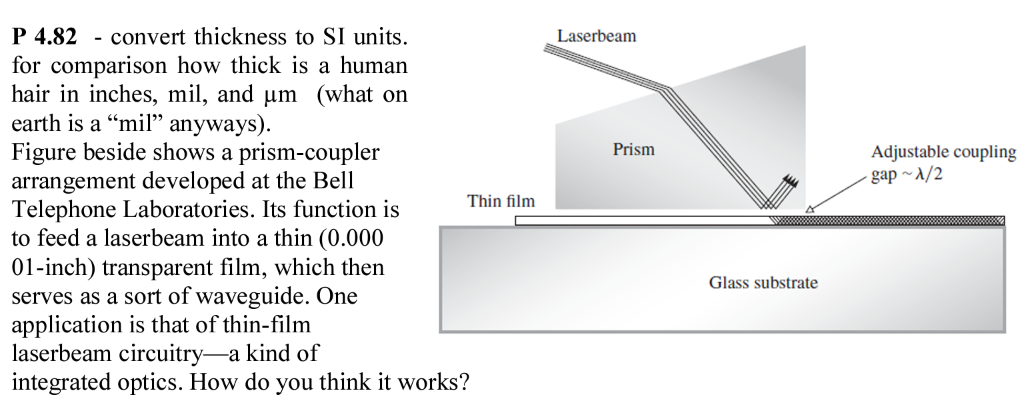 Solved P 4.82 - convert thickness to SI units. for | Chegg.com