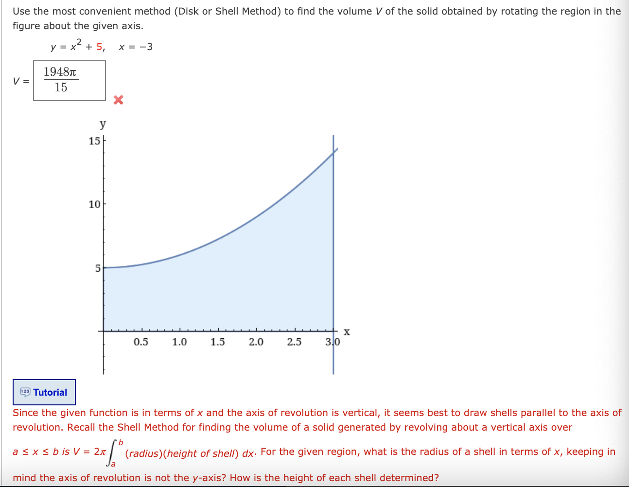 Solved Use the most convenient method (Disk or Shell Method) | Chegg.com