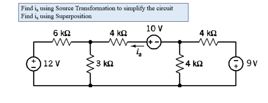 Solved Find i, using Source Transformation to simplify the | Chegg.com