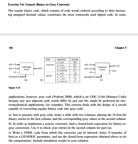 Solved Exercise 5.6: Generic Binary-to-Gray Converter The | Chegg.com