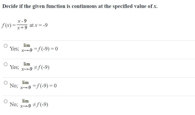 Solved Decide if the given function is continuous at the | Chegg.com