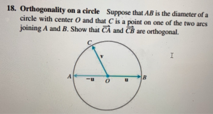 Solved 18. Orthogonality on a circle Suppose that AB is the | Chegg.com