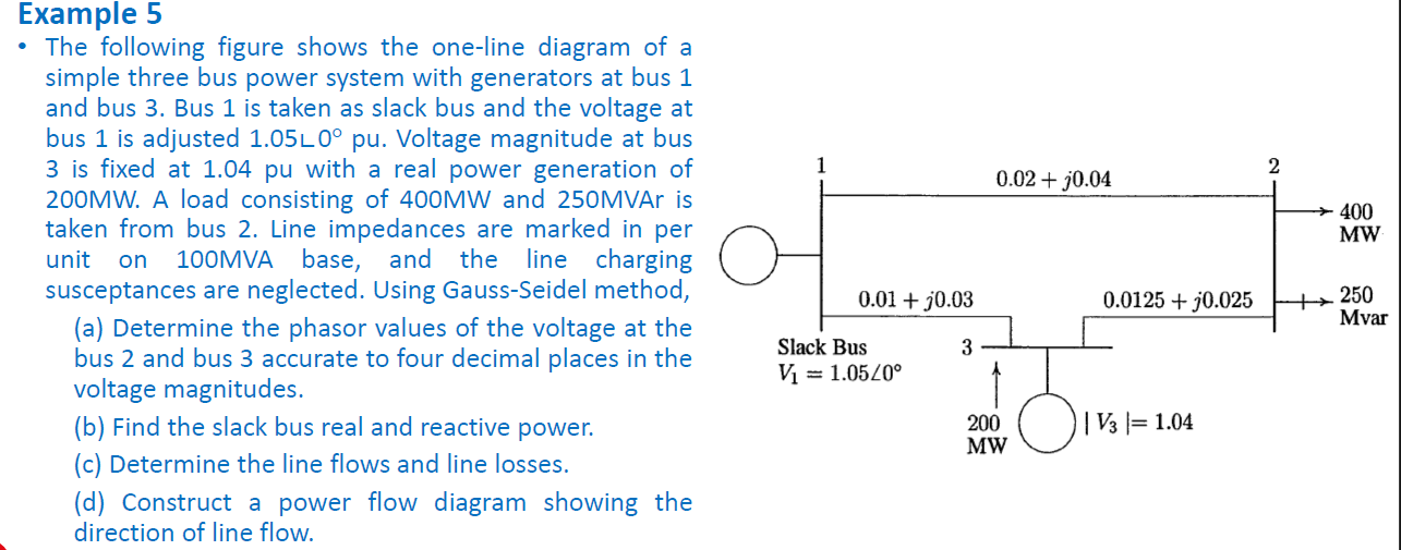 Solved Example 5 - The following figure shows the one-line | Chegg.com