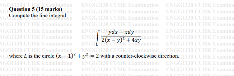 Solved ton NGC1130-CU Examination ENGG1130 CUHK Examination | Chegg.com