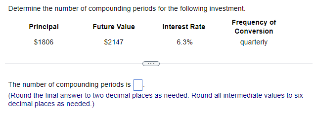 Solved Determine the number of compounding periods for the | Chegg.com