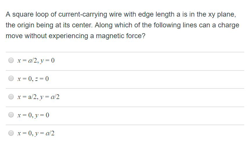 Solved A square loop of current-carrying wire with edge | Chegg.com