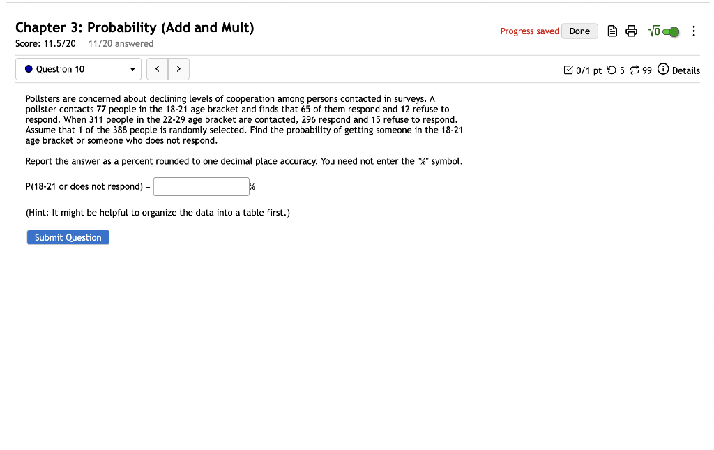 Solved Chapter 3: Probability (Add and Mult) Score: 11.5/20 | Chegg.com