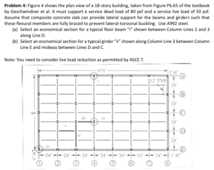 Solved Problem 4: Figure 4 shows the plan view of a 18-story | Chegg.com